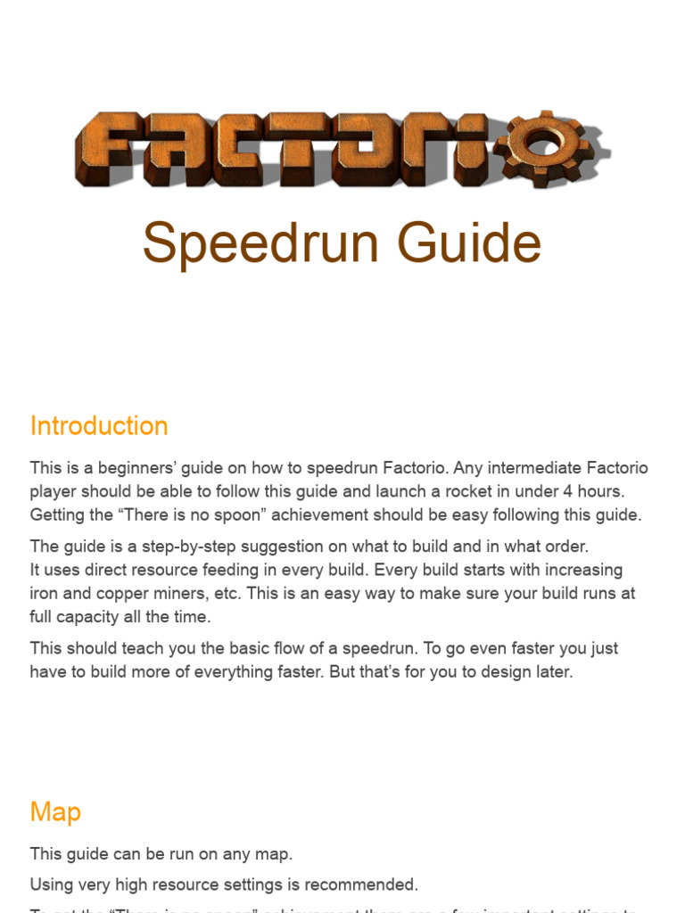 Factorio Speedrun Guide | Download Free PDF | Smelting | Robot