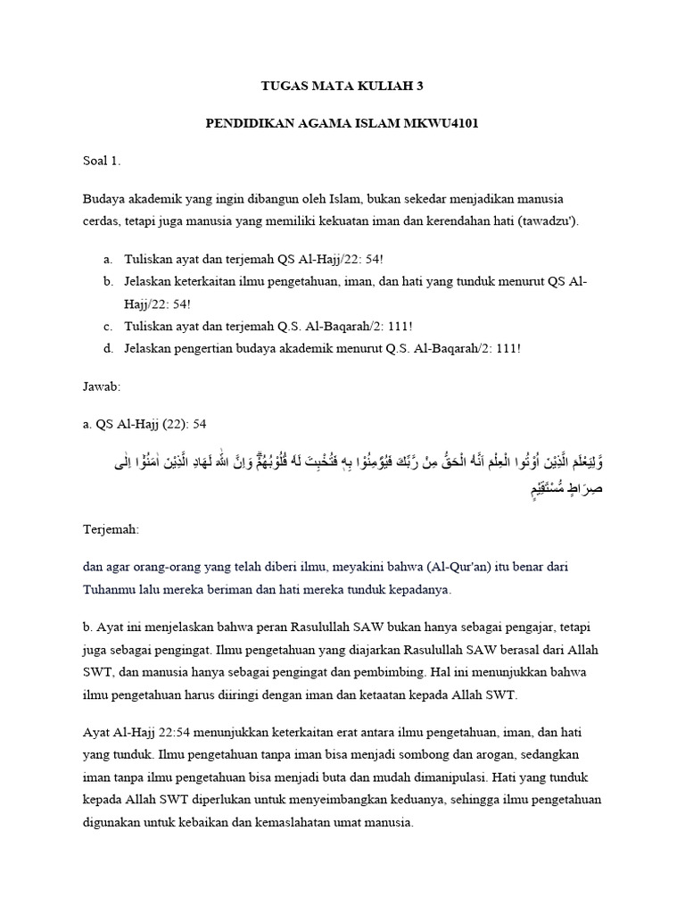 Tugas Pendidikan Agama Islam | PDF