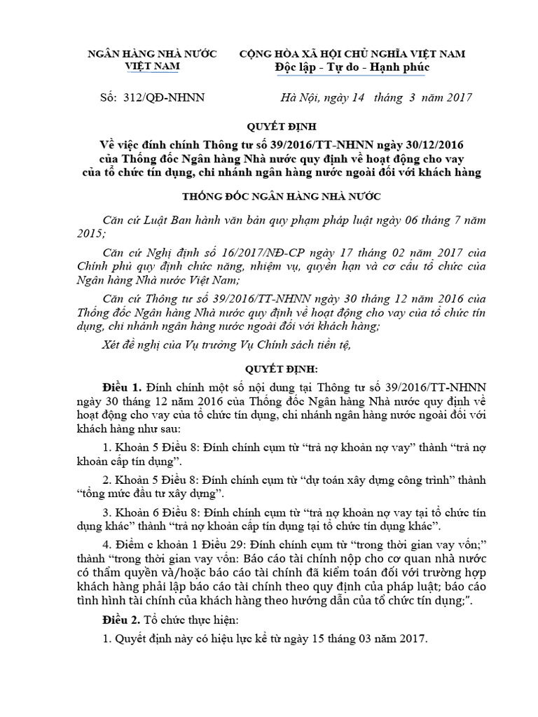 312_Dinh Chinh Thong Tu 39 | PDF