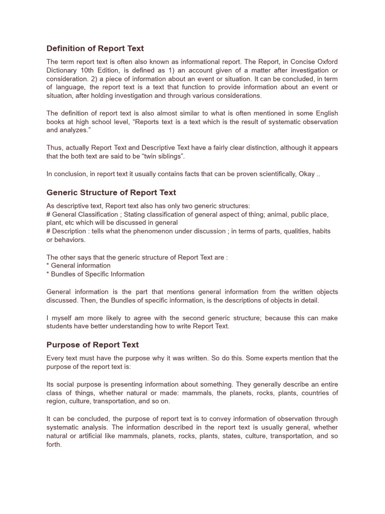 Report Text | PDF | Verb | Language Families