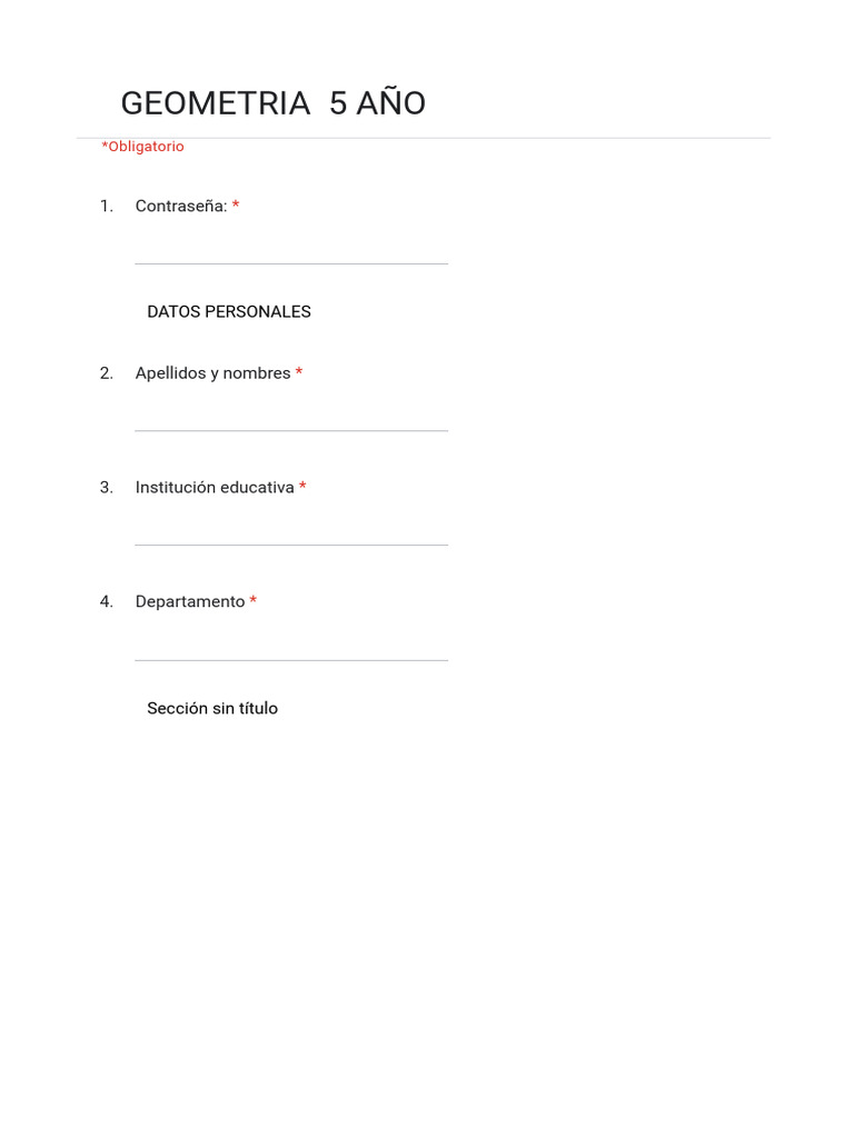 GEOMETRIA 5 AÑO - Formularios de Google | PDF
