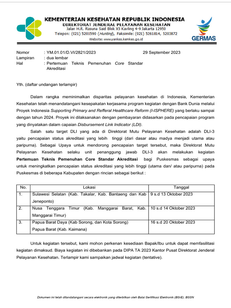 #1 SURAT CORE STANDAR DLI 3 Sept 2023 | PDF