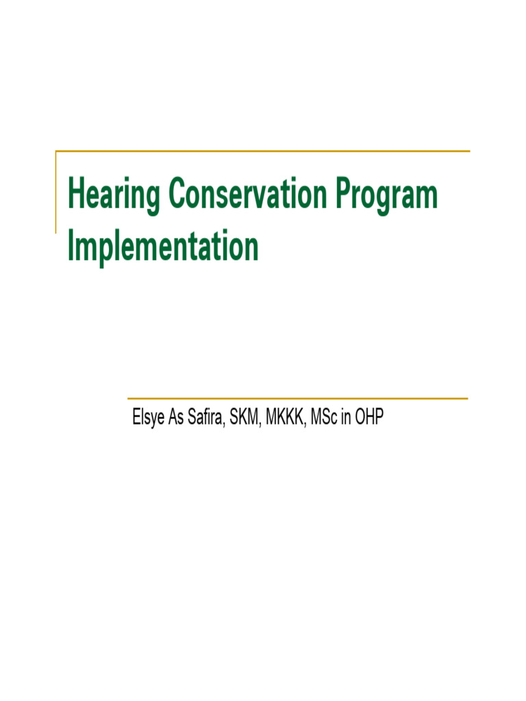 Hearing Conservation Program | PDF | Noise | Medical Specialties