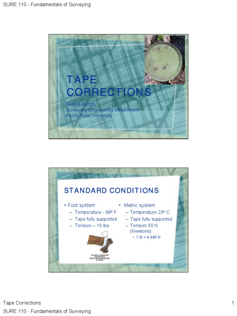 Tape Corrections | PDF | Trigonometric Functions | Surveying