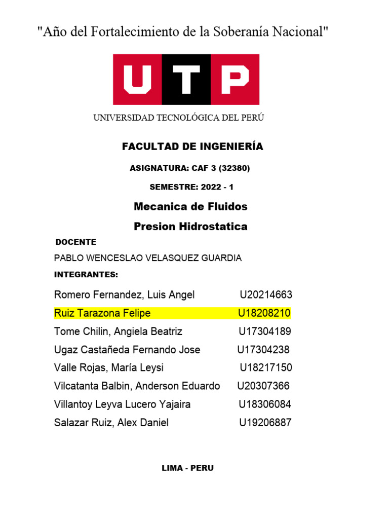3er AVANCE CAF3 | PDF | Presión | Viscosidad