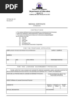 CS Form No. 211 Revised 2018 Medical Certificate | PDF