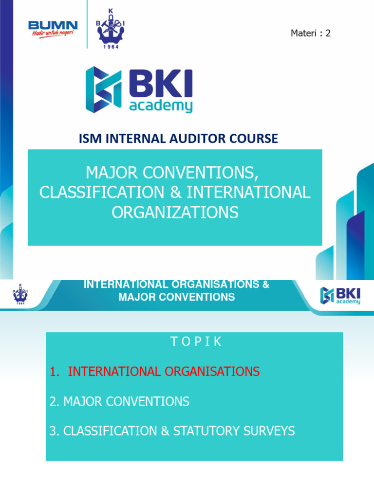 Kursus Auditor Internal ISM dan Konvensi Internasional | PDF