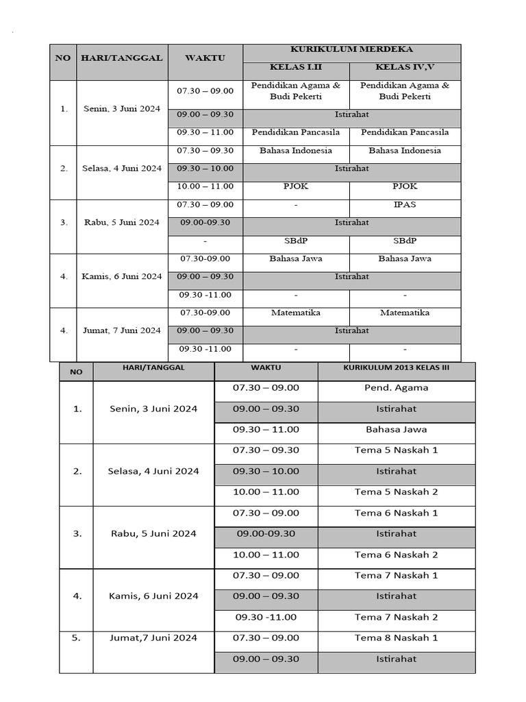 Jadwal Pat 2024 | PDF