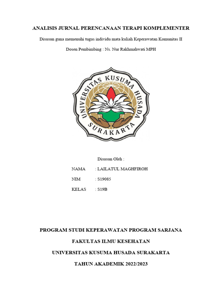 Analisa Jurnal Terapi Komplementer | PDF