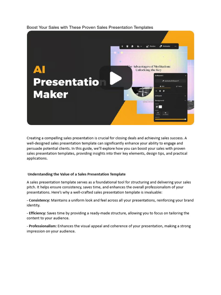 Proven Sales Presentation Templates | PDF | Brand | Infographics