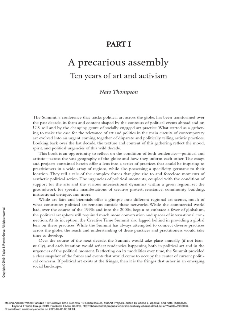 Making Another World Possible - PART I. A Precarious Assembly - Ten ... Making Another World Possible - PART I. A Precarious Assembly - Ten ...