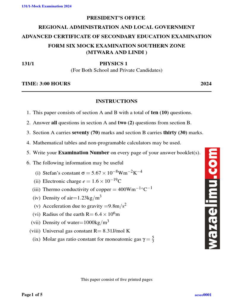 mock_phys_1 | PDF | Electronic Circuits | Logic Gate