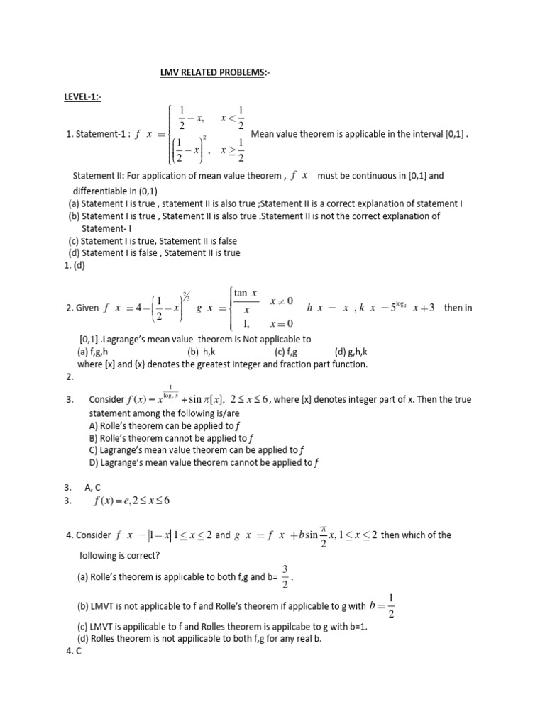 Only LMV | PDF | Function (Mathematics) | Mathematical Objects