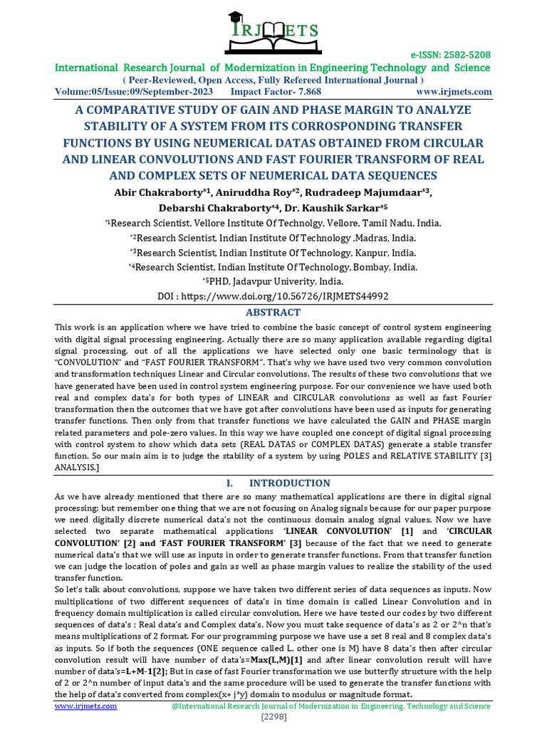 Digital Signal Processing and Control Sy | PDF | Convolution | Signal Processing
