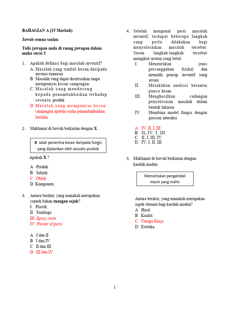 skema jawapan PSAT RBT | PDF