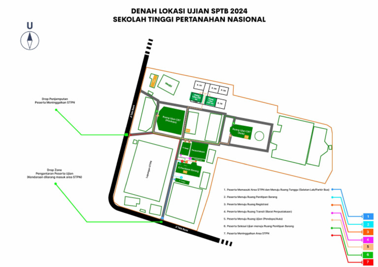 Denah Pelaksanakan Ujian CBT STPN 2024 | PDF