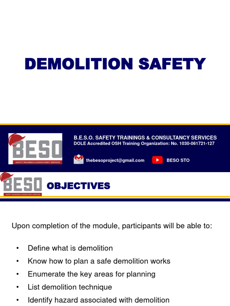 Topic 11 - Demolition Safety | PDF | Demolition