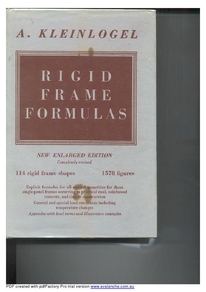 Extracts Kleinlogel Rigid Frame Formulas | PDF