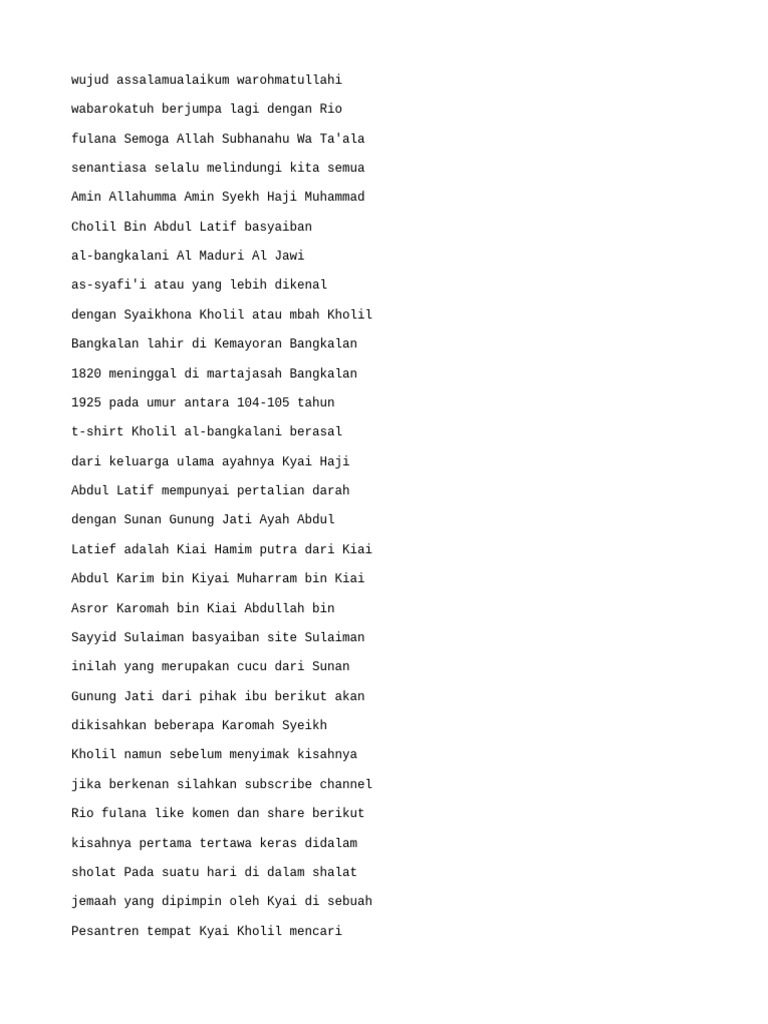 (Indonesian (Auto-Generated) ) 17 KISAH KAROMAH LUAR BIASA SYEKH KHOLIL BANGKALAN, MEMBELAH DIRI ...