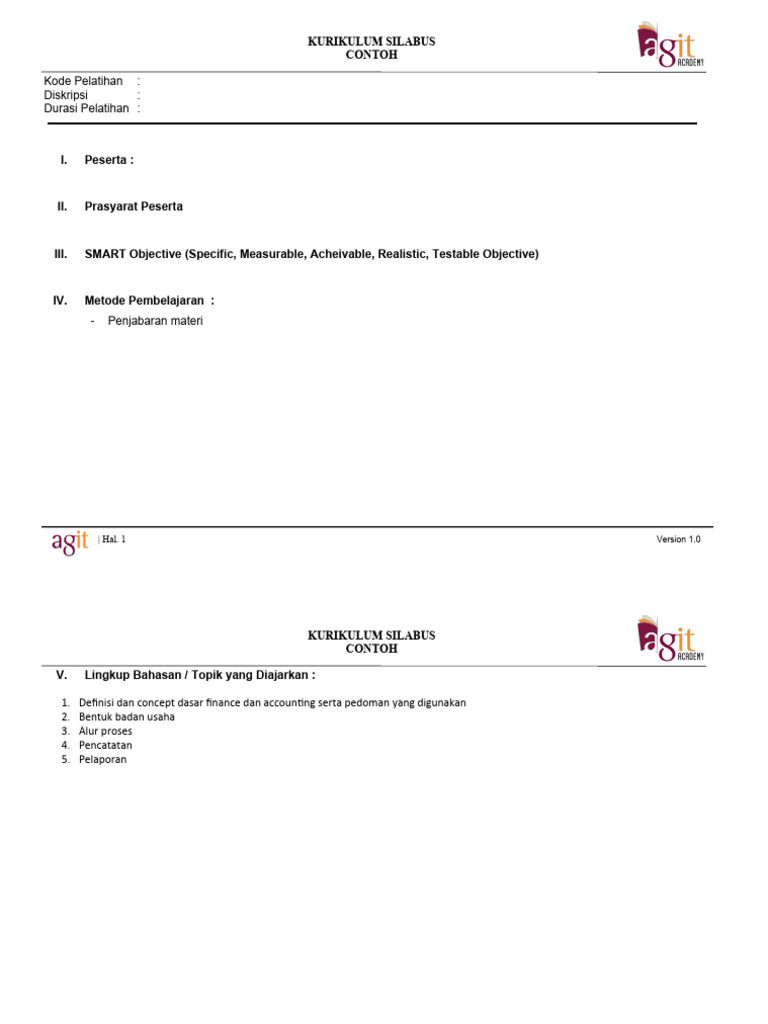 Contoh Syllabus | PDF