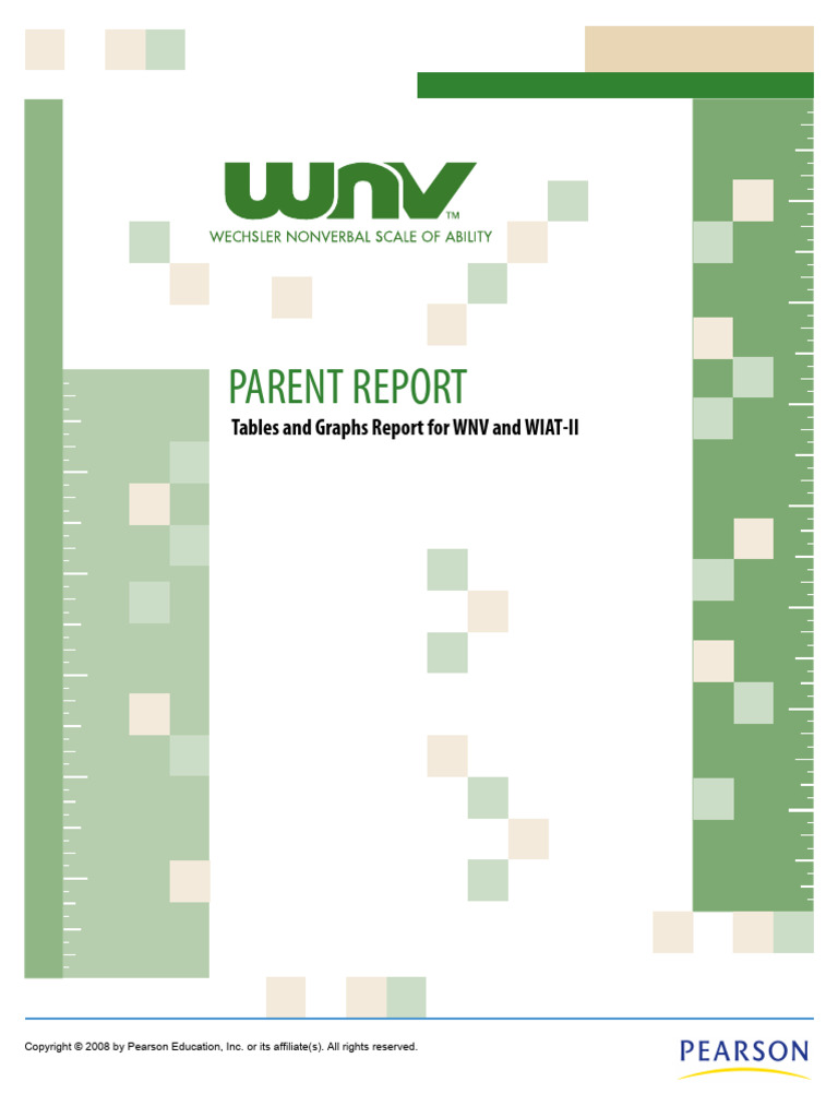 WNV Parent Report English | PDF | Standard Score