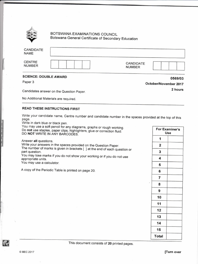Paper3 Double 2017 | PDF | Mole (Unit) | Acid