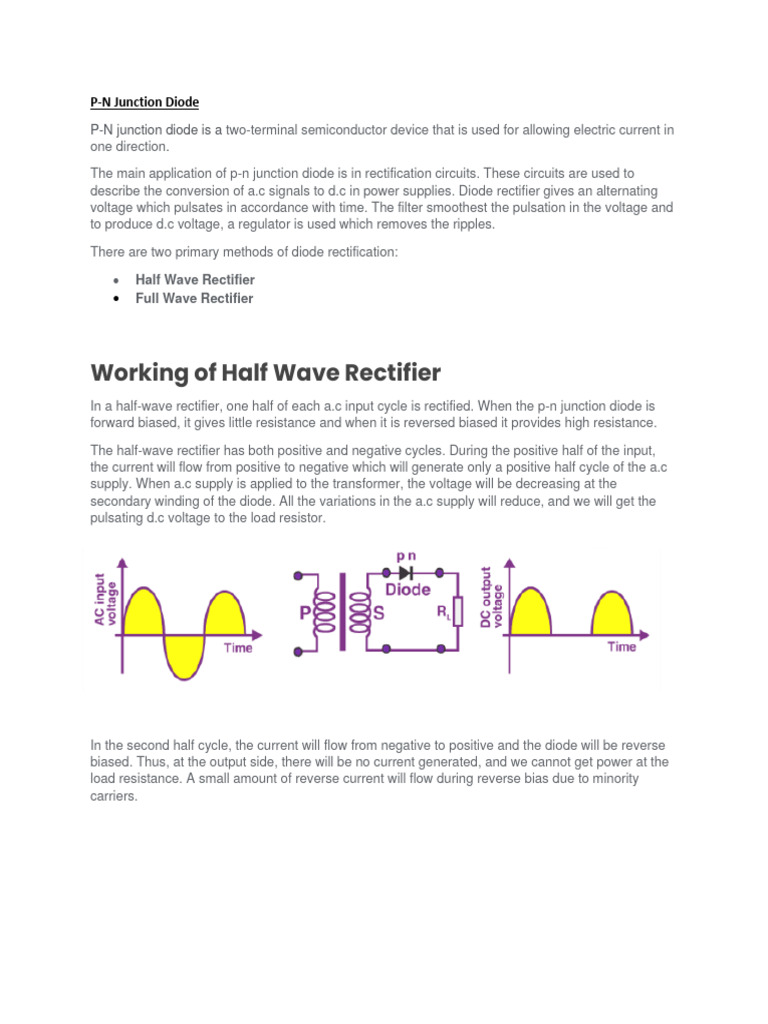 Half Wave Rectifier | PDF | Teaching Methods & Materials | Science & Mathematics
