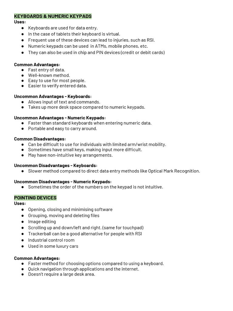 Unit 2 - Input An Output Devices Notes | PDF | Image Scanner | Computer ... Unit 2 - Input An Output Devices Notes | PDF | Image Scanner | Computer ...
