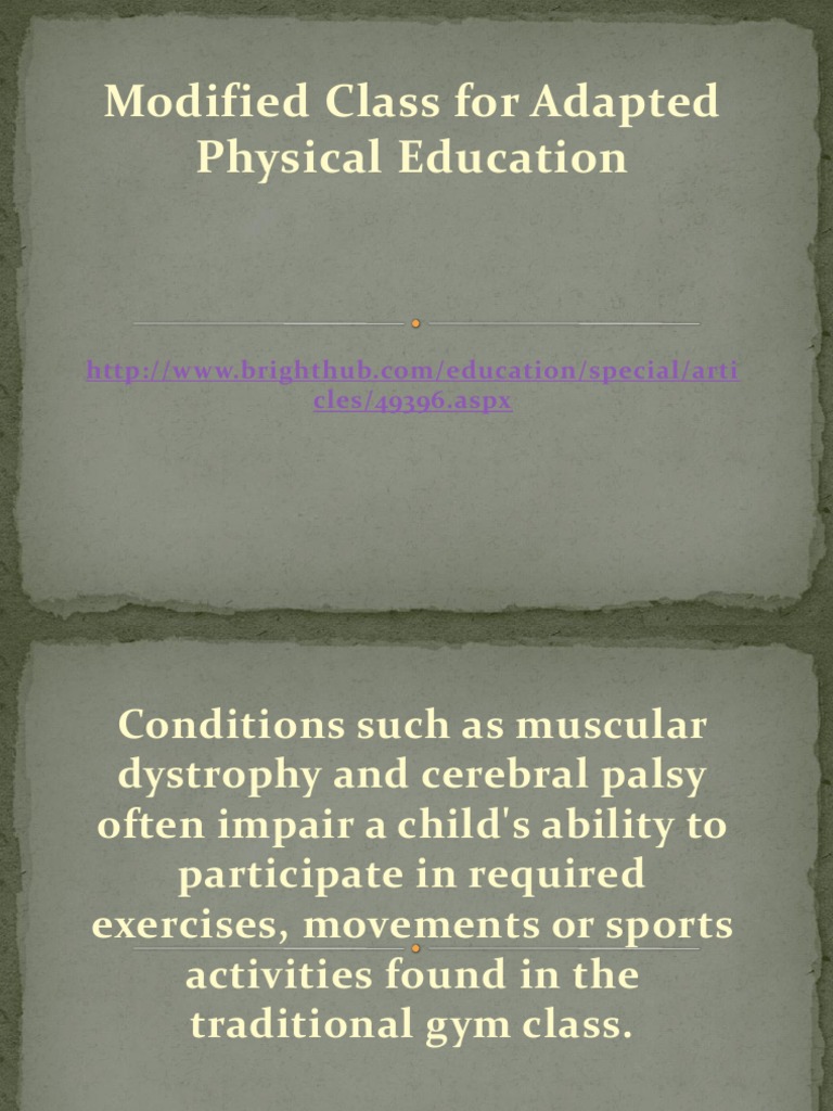 Modified Class For Adapted PE | PDF | Physical Education | Special ...