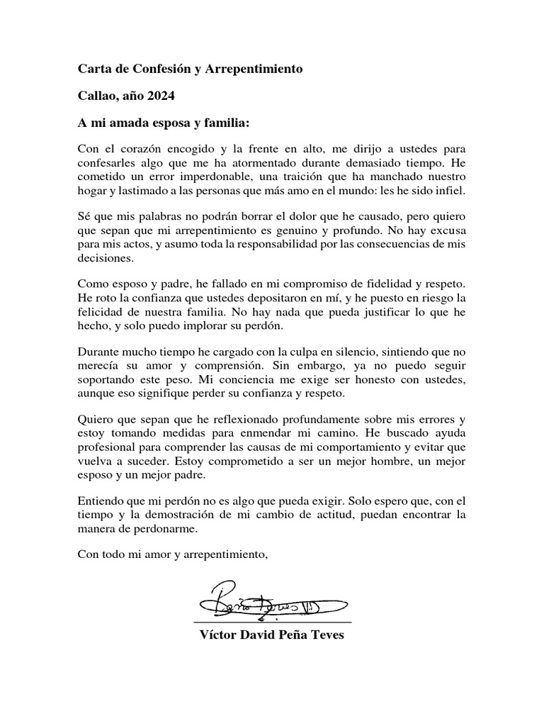 Victor David Peña Teves (Confesion) | PDF | Relaciones personales ...