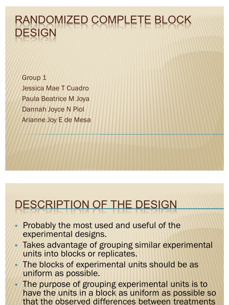 Randomized Complete Block Design - Research | PDF | Analysis Of ...