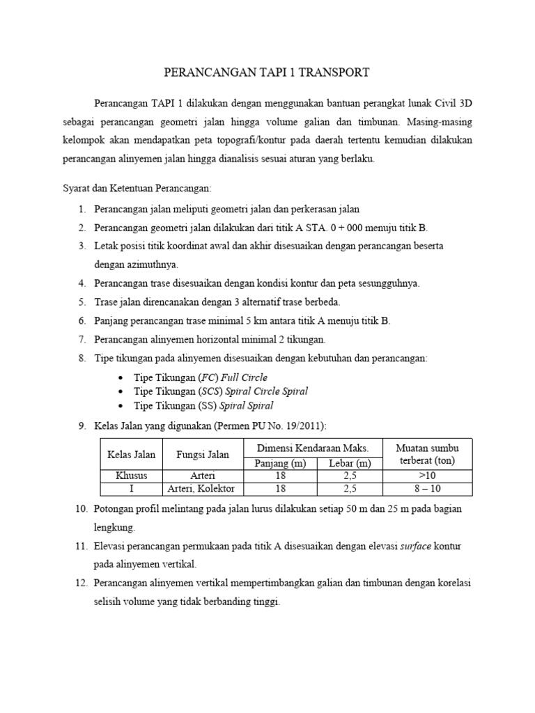 Ketentuan Perancangan Trase | PDF