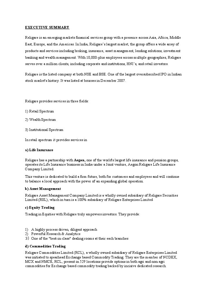 Religare Financial Services Overview | PDF | Investment Banking ...