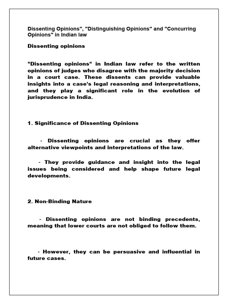 Dissenting and Concurring Opinion | Download Free PDF | Precedent ...