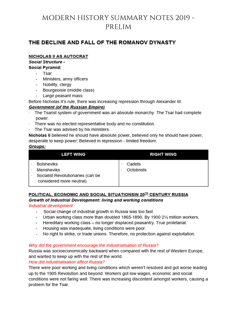 2019 P MH Prelim Modern History Notes Natalie Russell NOTES 2 | PDF ...