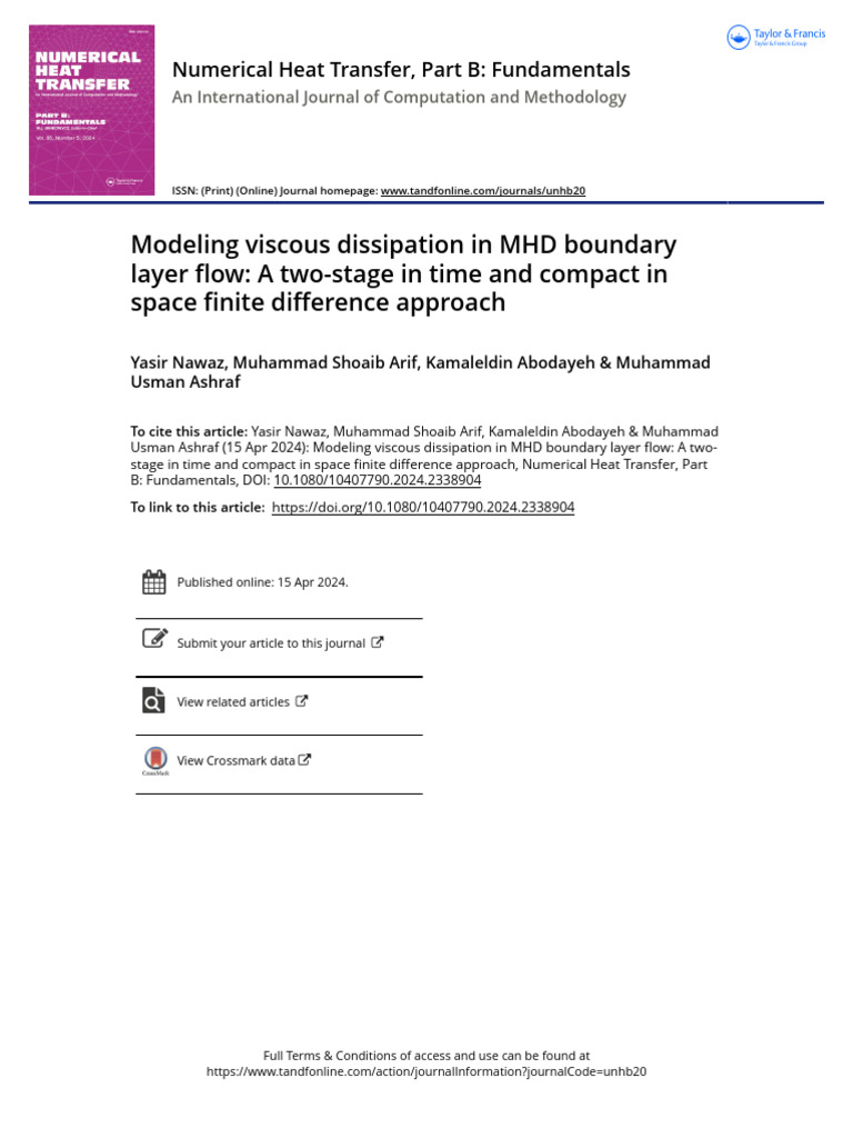 Published-Modeling Viscous Dissipation in MHD Boundary Layer Flow A Two-Stage in Time and ...