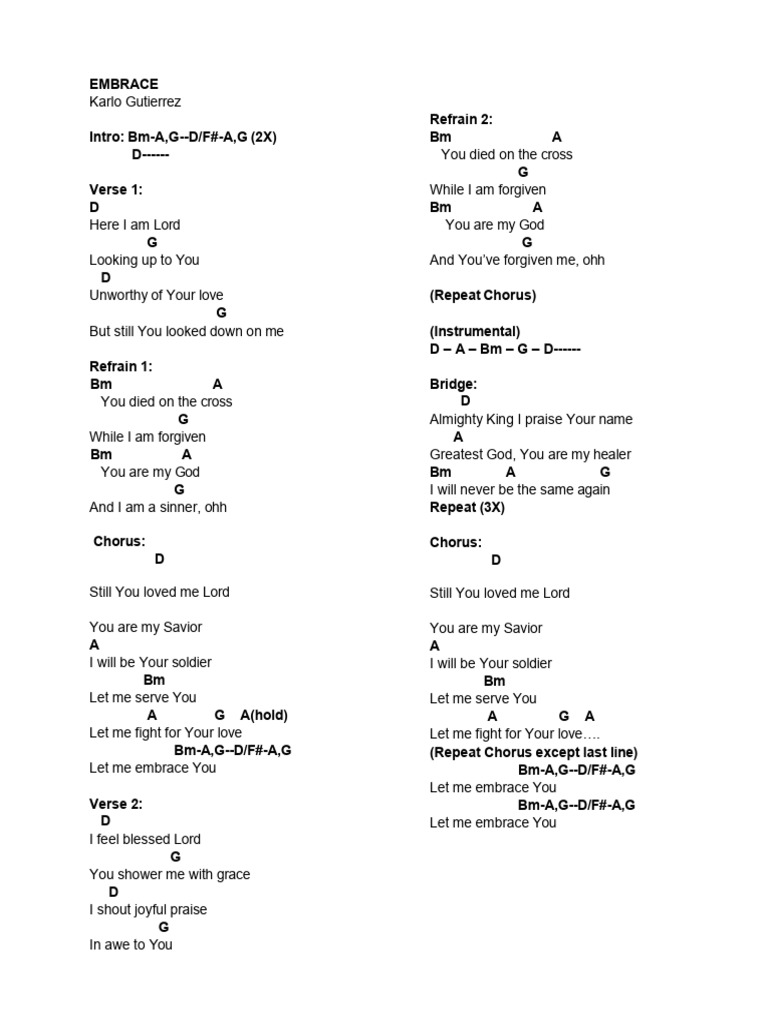 Embrace | PDF | Refrain | Musicology