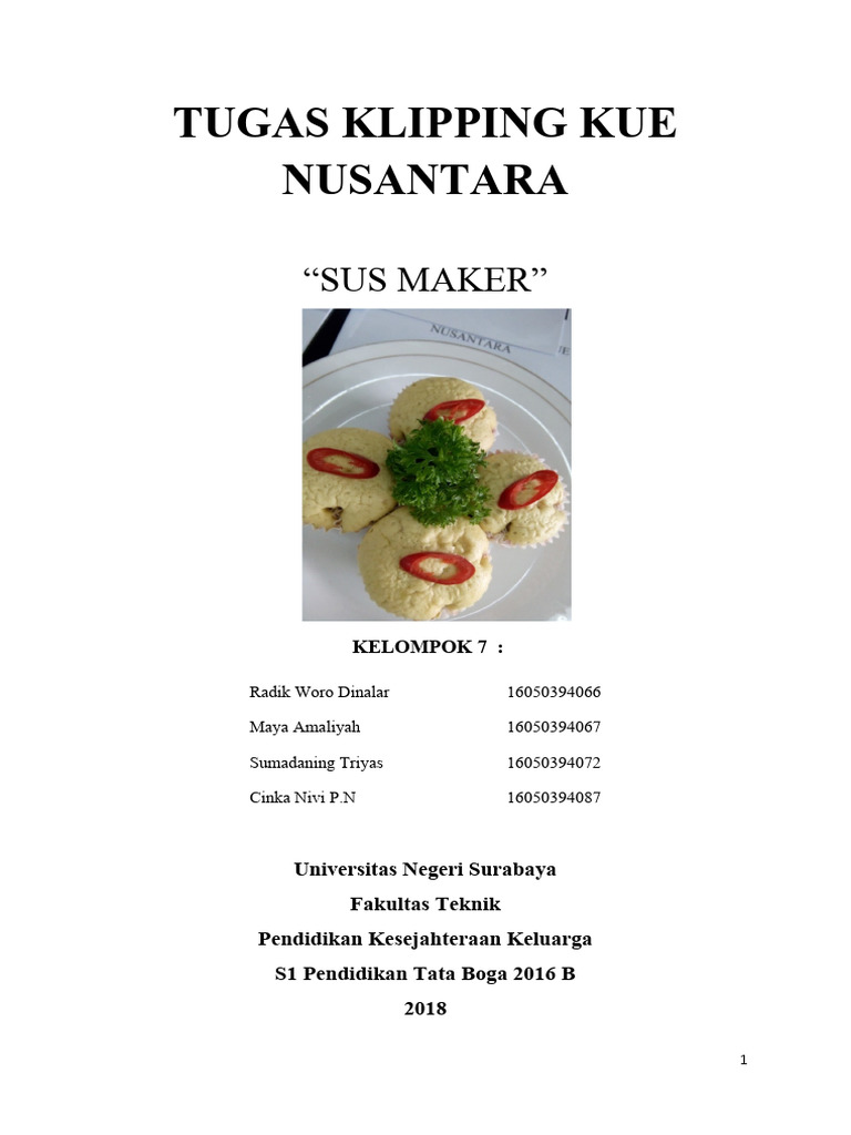 Resep Kue Sus Maker Nusantara | PDF