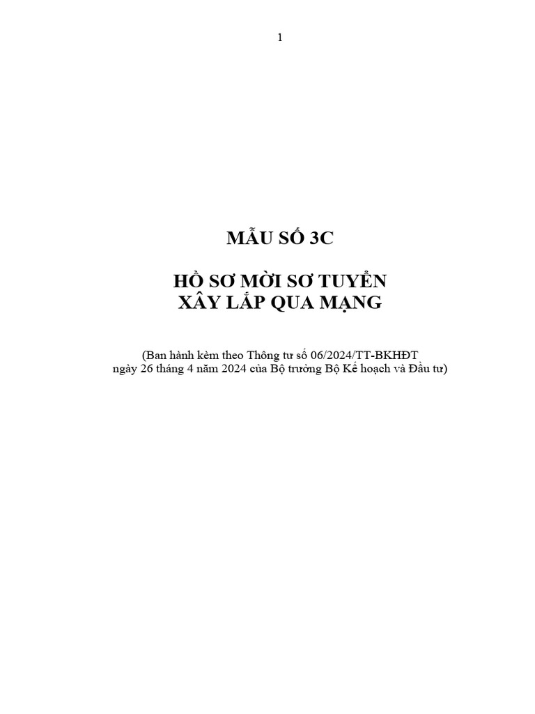4. Mẫu số 3C_E-HSMST Sơ tuyển Xây lắp | PDF