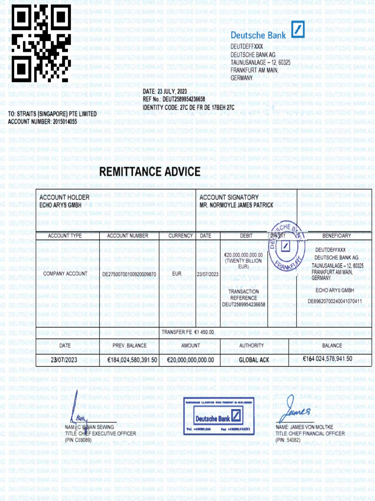 Remittance Advice 20bi 23 - 07 Global Echo | PDF | Money ...