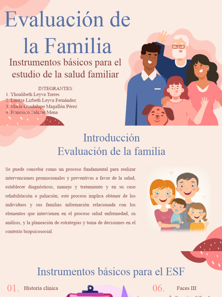 Evaluacion de La Familia - Psicologia y Salud Mental - Equipo 6 | PDF | Historial médico | Clínica
