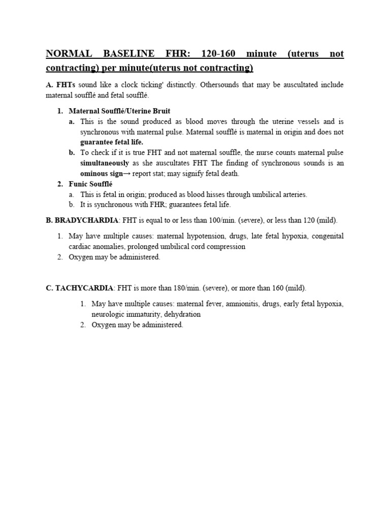 The Normal Baseline FHR | PDF | Wellness | Science & Mathematics