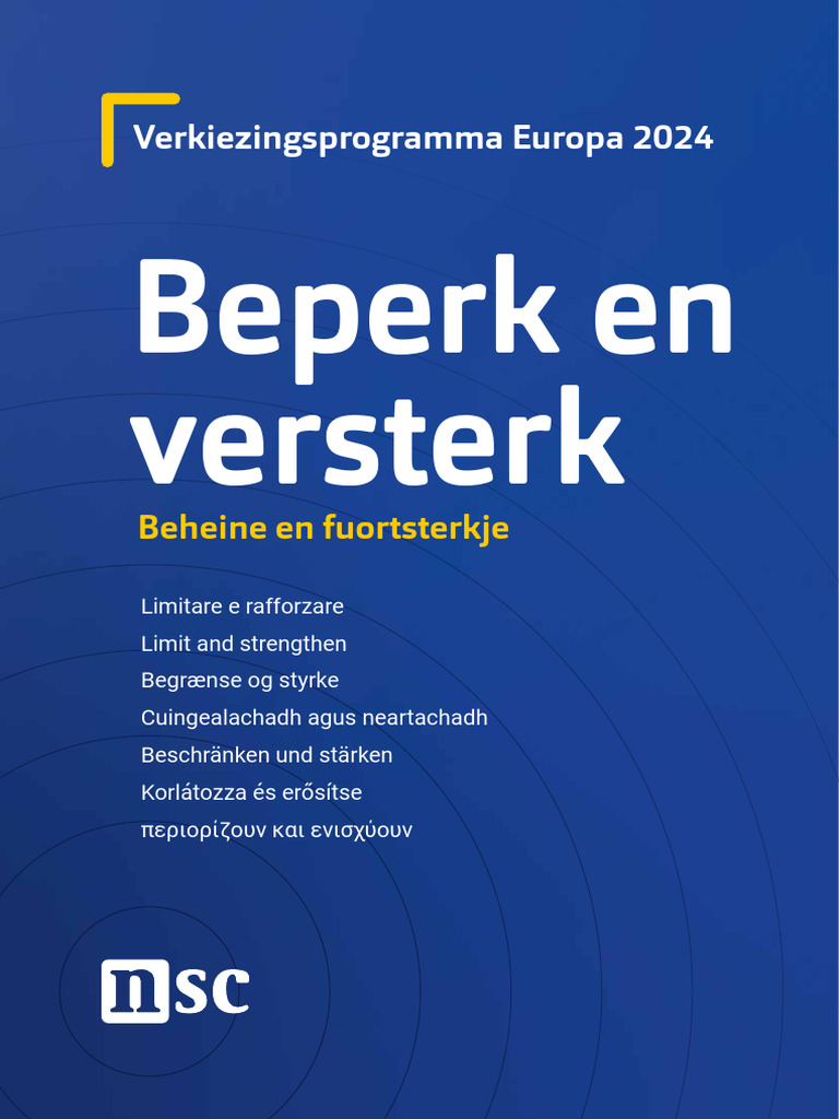 Verkiezingsprogramma NSC Europa 2024 | PDF