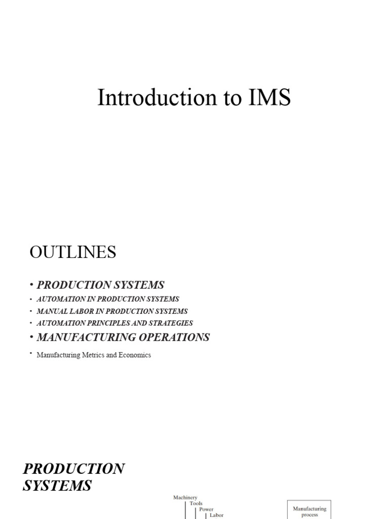 Chapter 1_ introduction to IMS - Copy | Download Free PDF | Automation | Machines
