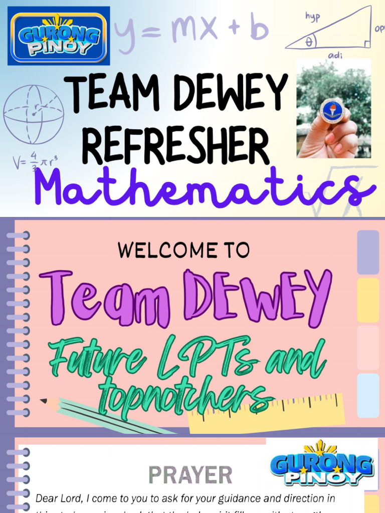 Team Dewey Refresher Math 1 | PDF | Prime Number | Numbers