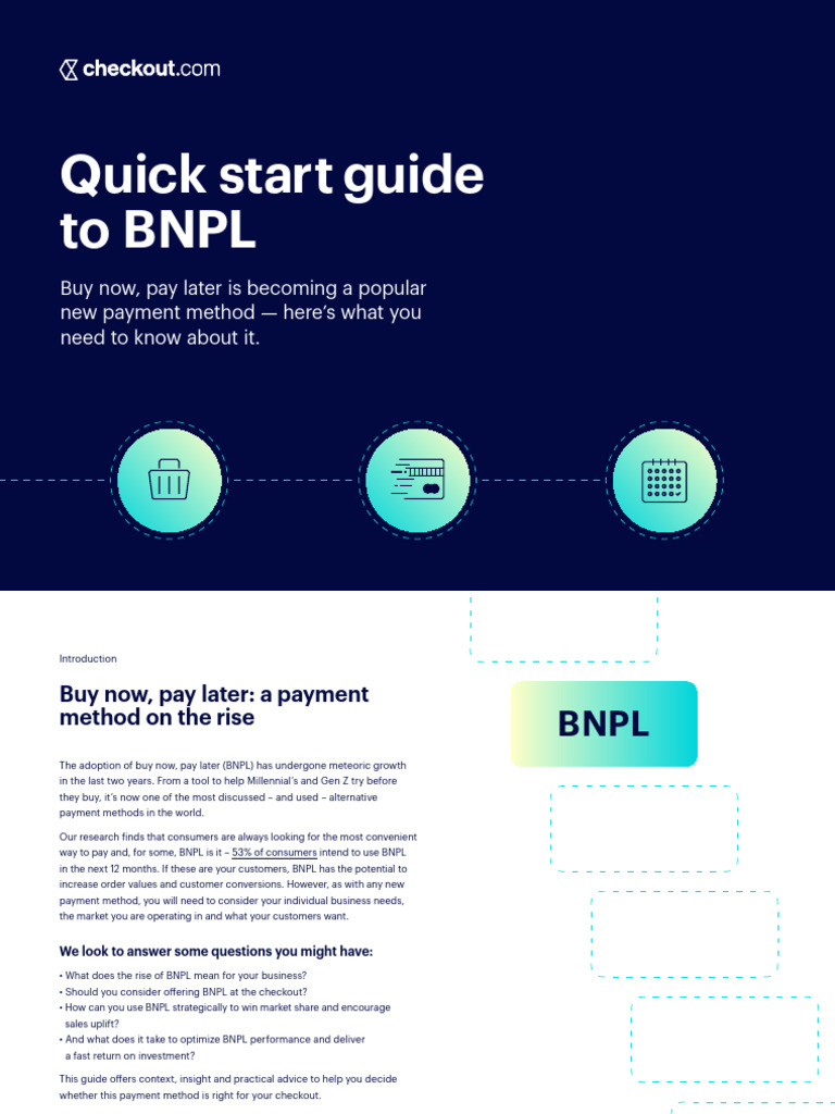 Quick Start Guide To BNPL | Download Free PDF | E Commerce | Credit