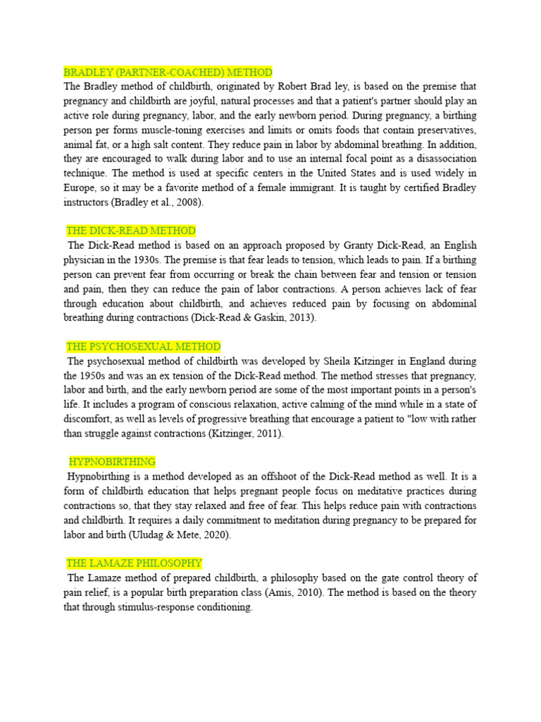 BRADLEY METHOD | Download Free PDF | Childbirth | Pregnancy