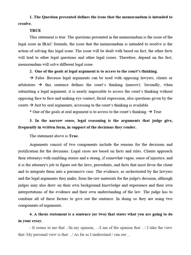 Legal Reasoning Pdf Critical Thinking Thought