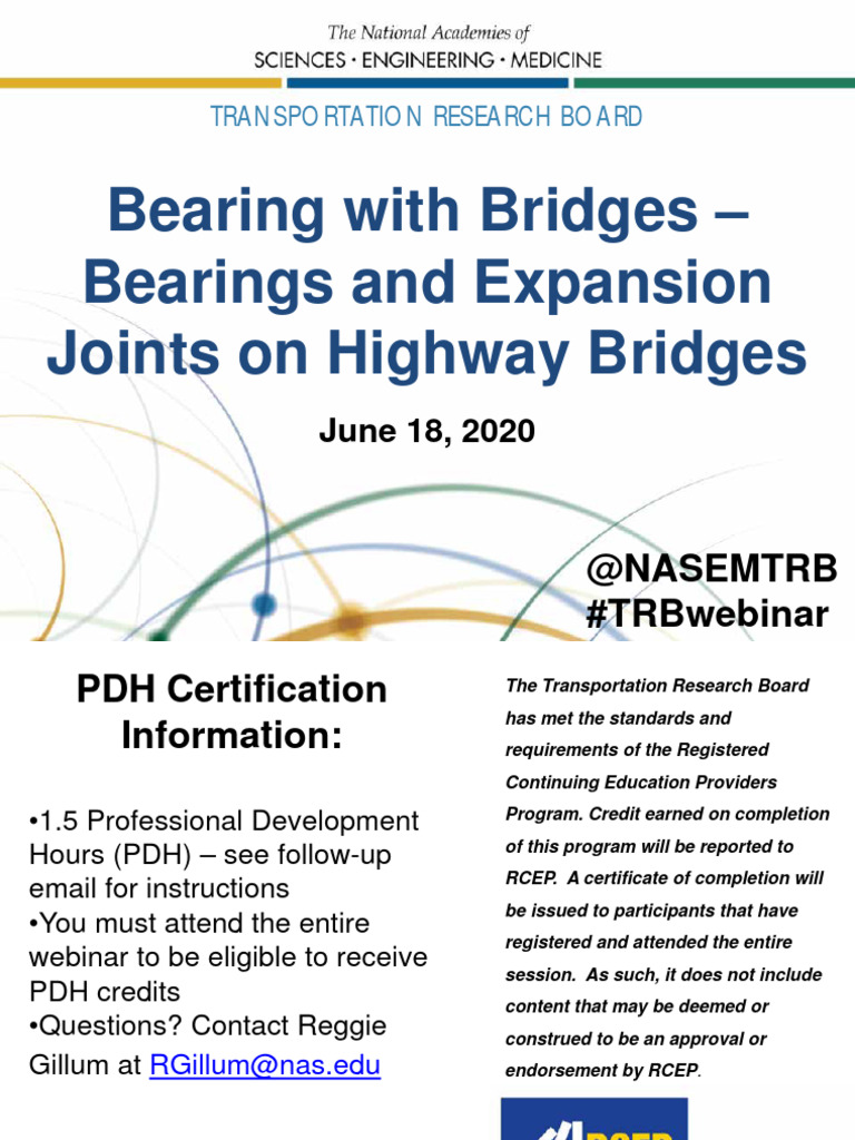 Bearing With Bridges - Bearings and Expansion Joints On Highway Bridges ...