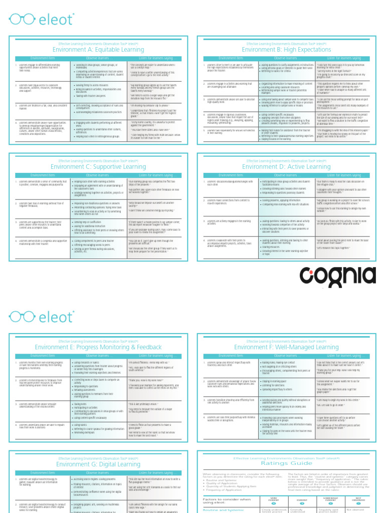 Eleot 2.0 Reference Guide | PDF | Learning | Teachers